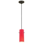 Glass Cylinder Cord Pendant Integrated LED by Access | 28030-4C-ORB/AMB | ACC486107