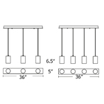 Tyke Linear Multi Light Pendant by AFX | TYKP04MBBKLNR3 | AFX1126137