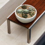 Case Study Bowl Planter with Plinth by Modernica | CER-W-BWL-16-7-BWP-CHR