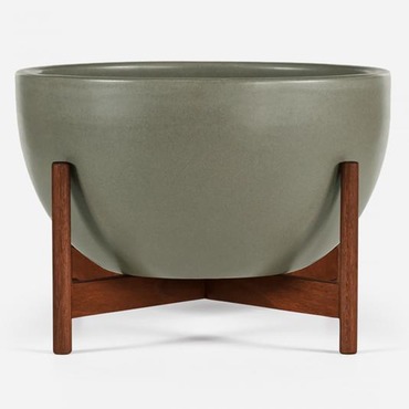 Case Study Bowl Planter with Plinth by Modernica | CER-W-BWL-16-7-BWP-CHR
