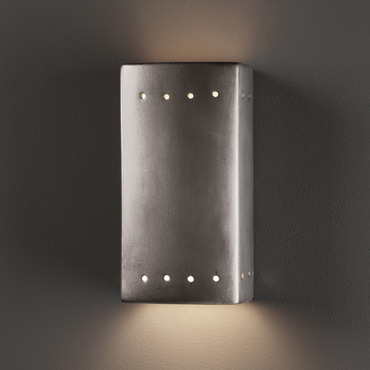 Ceramic Small Rectangle Outdoor Wall Sconce by Justice Design | CER ...