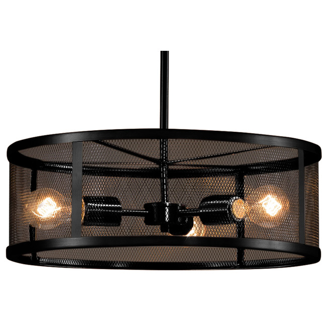 Wire Mesh Drum Pendant by Justice Design | MSH-9551-MBLK | JUS1128258