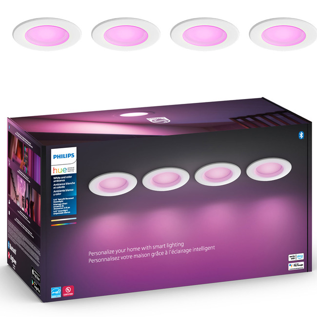 Hue 5/6IN White/Color Ambiance Smart LED Recessed Retrofit by Philips ...