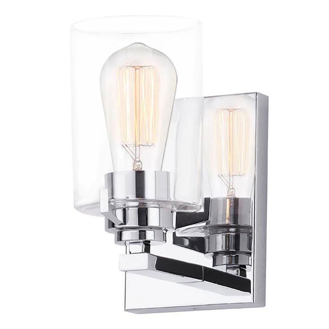 Cilindro Wall Sconce by Justice Design | FSN-8091-CLER-CROM | JUS1222869