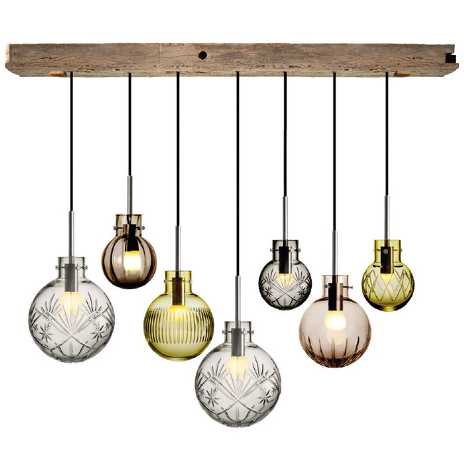 Amber Wood Linear Multi Light Pendant by Hadeland Glassverk | RAVBUNDLE ...