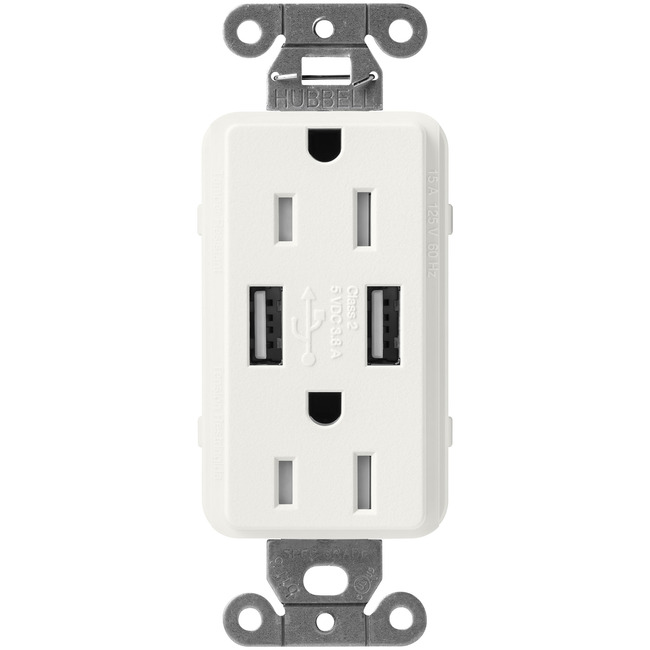 15-Amp Dual USB Tamper Resistant Receptacle by Lutron | SCR-15-UBTR-RW ...