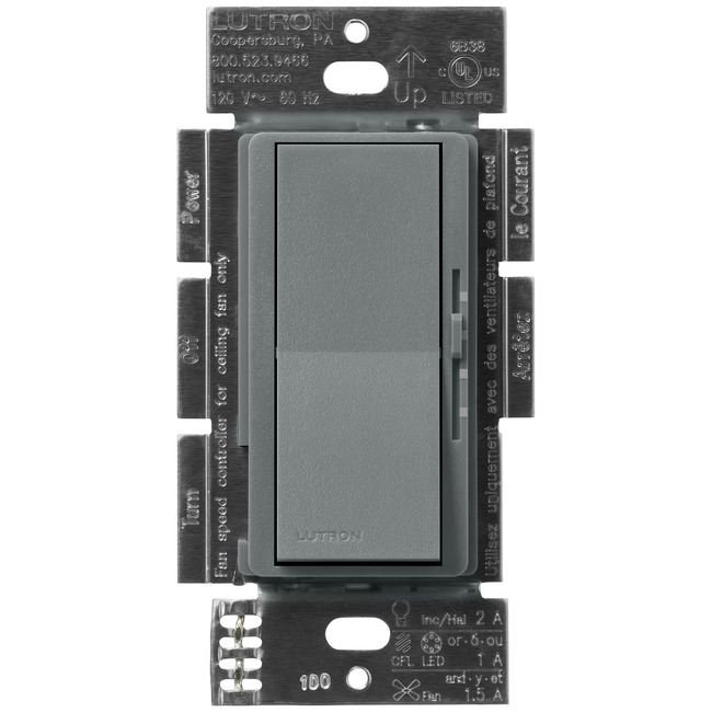 Diva Light Switch / 3-Speed Fan Control by Lutron | DVSCFSQ-LF-SL ...