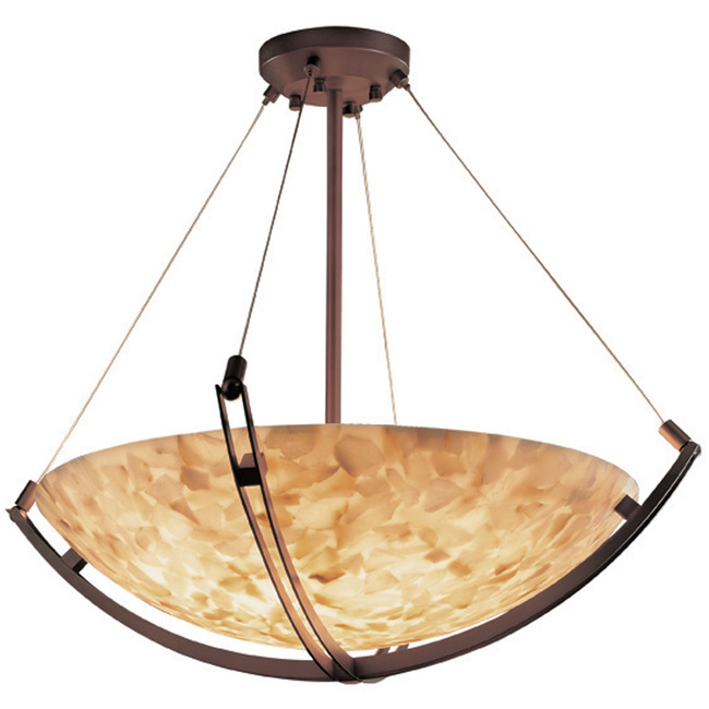 Round Bowl Crossbar Pendant by Justice Design | ALR-9729-35-DBRZ