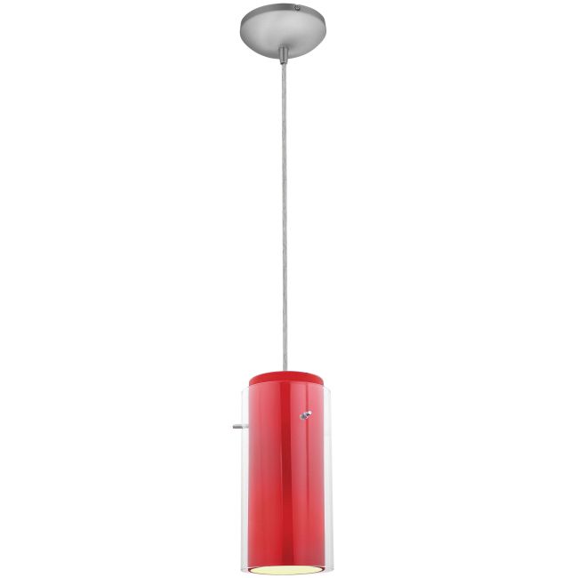 Glass n Glass Cylinder Cord Pendant Integrated LED by Access | 28033-4C-BS/CLRD