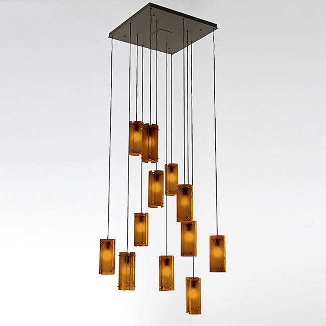 Textured Glass Square Multi Light Pendant by Hammerton Studio | CHB0044 ...