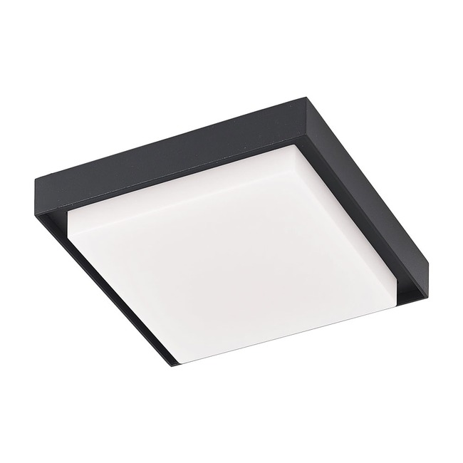 Ridge Outdoor Square Ceiling Fixture by Kuzco Lighting | ec34507-bk ...