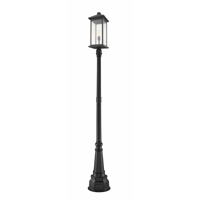 Portland Outdoor Post Light w/Round 7Ft Post/Decorative Base by Z-Lite ...