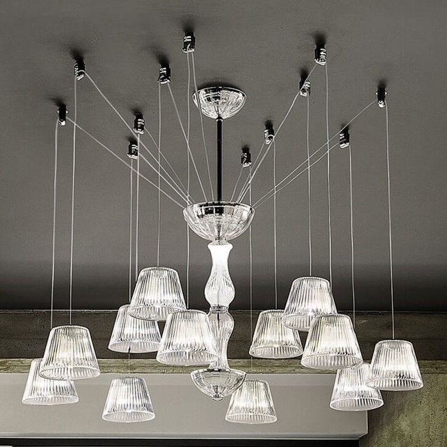 Adria Chandelier by Italamp | 727/8+4-TRANSP-CHR | ILP870642