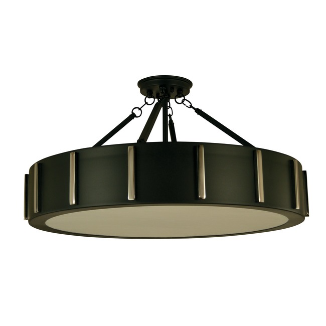 Pantheon Semi Flush Ceiling Light by Framburg | F-4596 MBLACK/PN ...