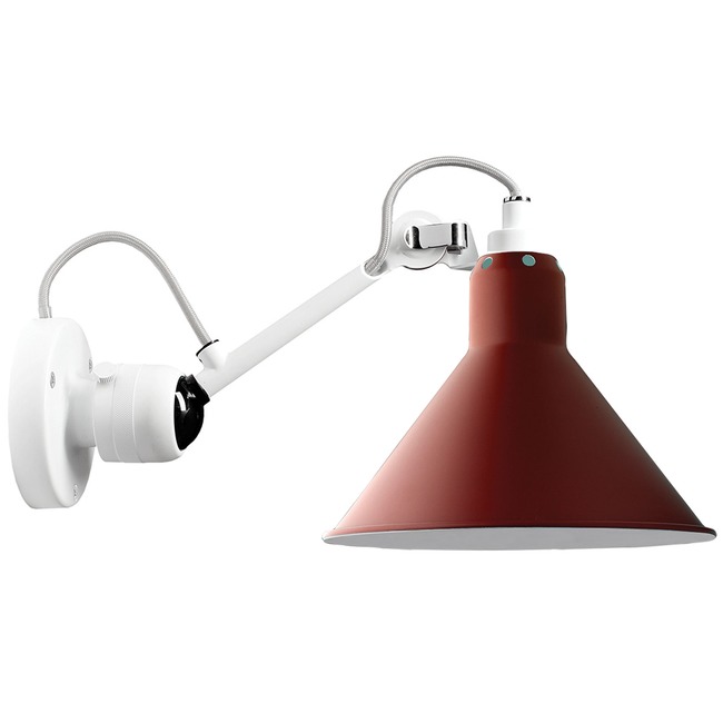 Lampe Gras N304 Conic Shade Wall Sconce by DCW Editions | 304 WH-RED CONIC