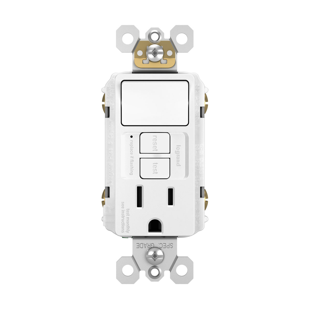 Single-Pole 15A Switch with Tamper-Resistant GFCI Outlet by Legrand ...