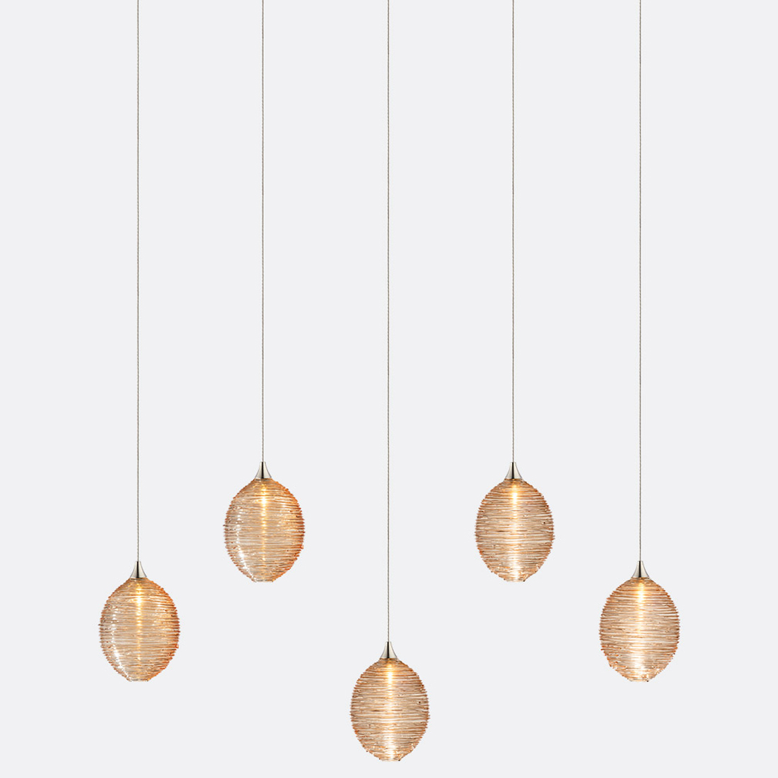 Cocoon Linear Multi-Light Pendant by Shakuff | CC5-4.75-AM-AB | SHK1013131