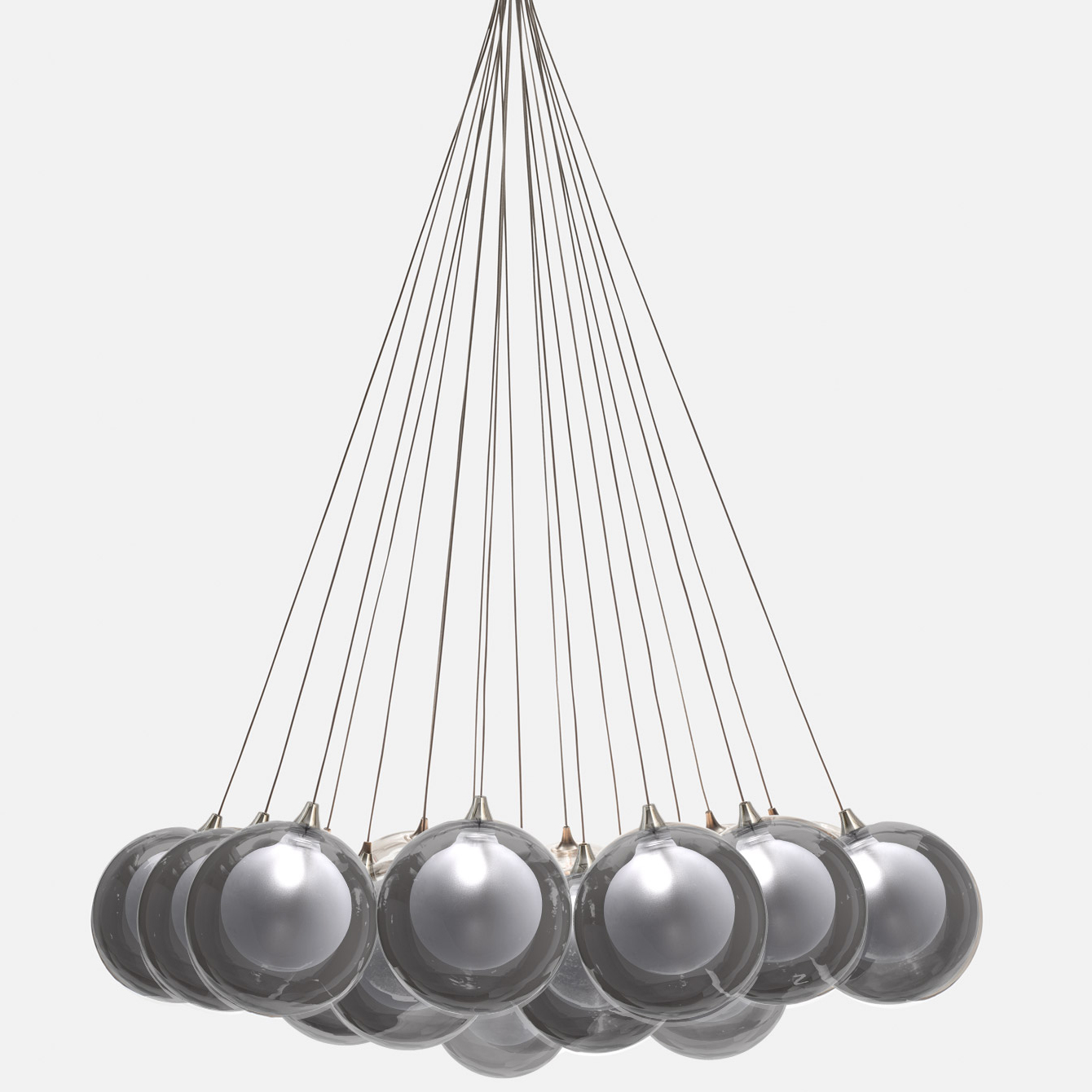 Kadur Frost 19-Light Cluster Chandelier by Shakuff | KF19C-4-GRWF-MS ...