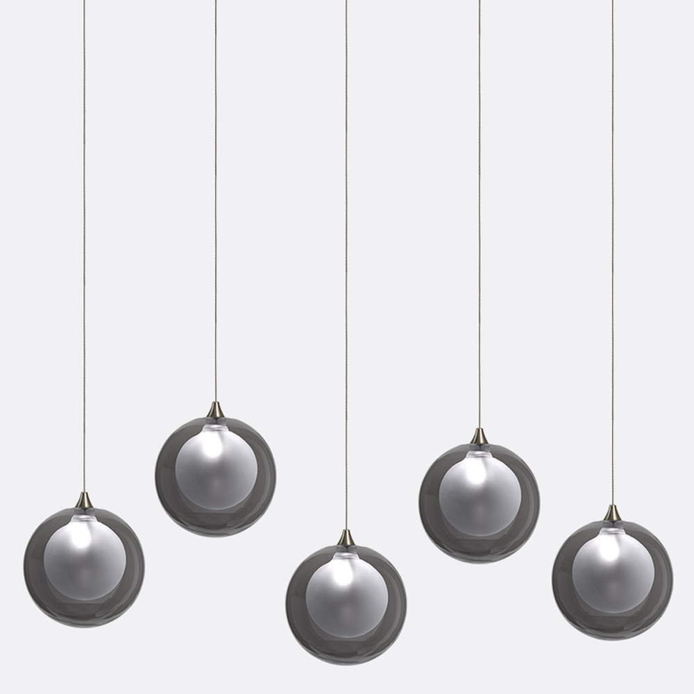 Kadur Frost 5-Light Linear Chandelier by Shakuff | KF5-4-GRWF-MS ...