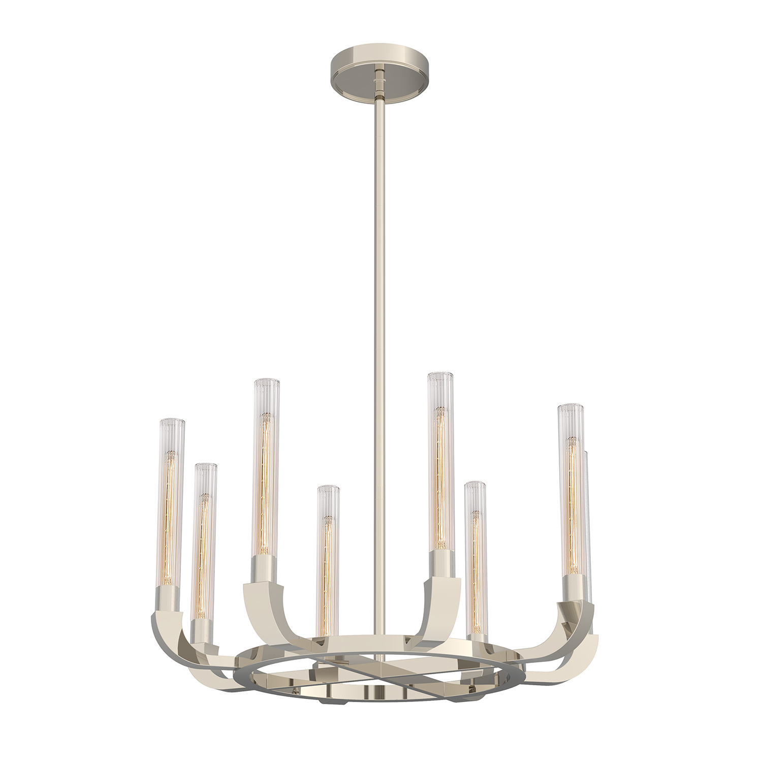 Flute Chandelier by Alora | CH316708PNCR | ALO1019222