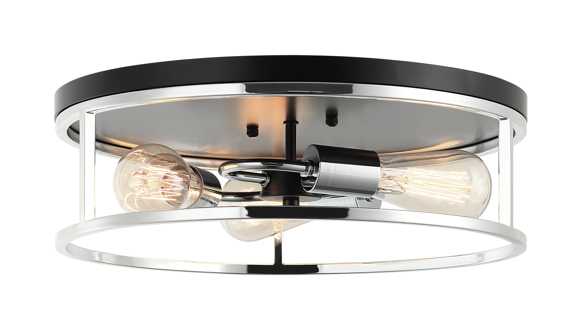 Clarke Round Flush Ceiling Light by Matteo Lighting | M15503BKCH ...