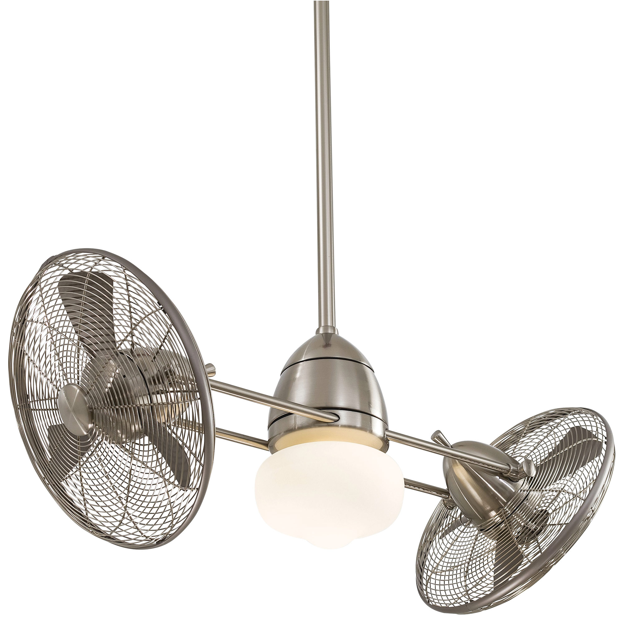 Gyro Outdoor Twin Ceiling Fan with Light by Minka Aire | F402L-BNW ...