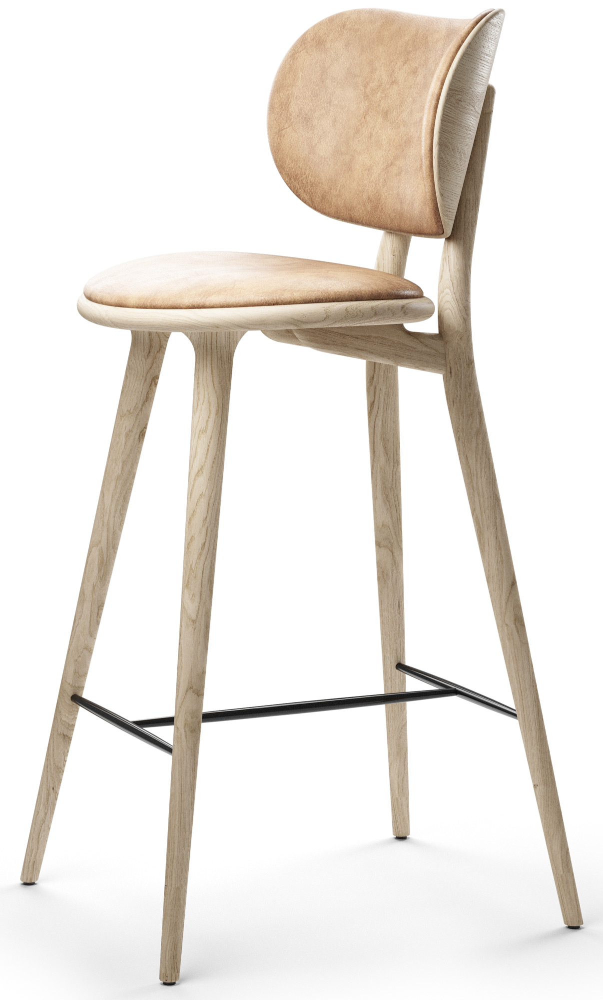High Stool with Backrest - Open Box by Mater Design | OB-MD-01221