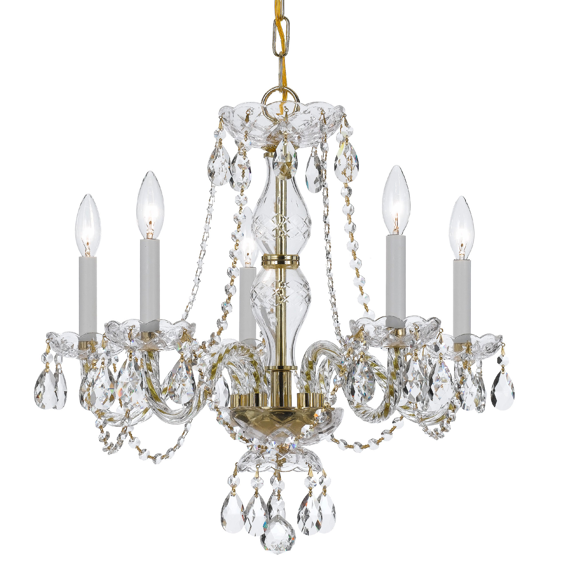 Traditional Crystal Stem Chandelier by Crystorama | 5085-PB-CL-MWP ...