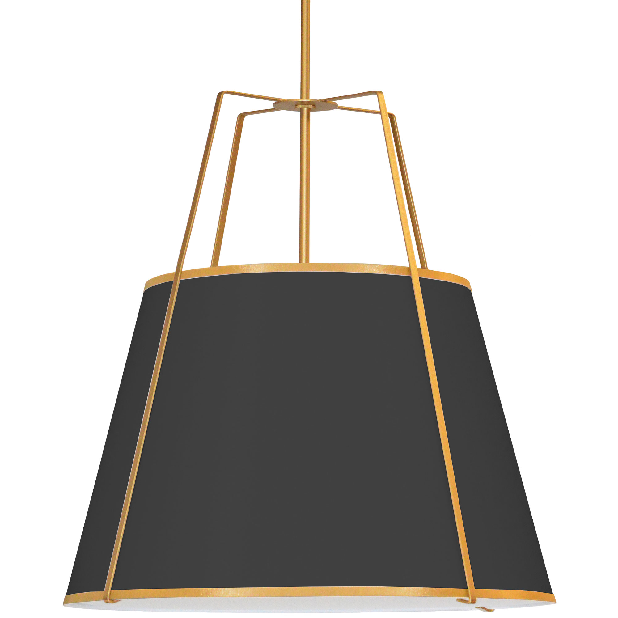 Trapezoid Large Tapered Pendant by Dainolite | TRA-3P-GLD-BK | DAI1072330
