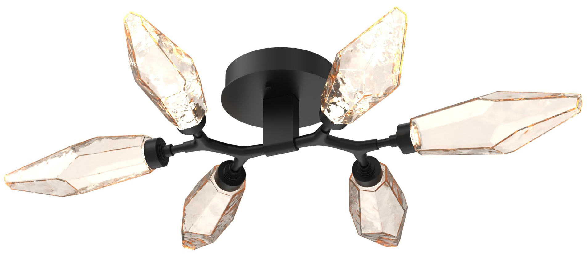 Rock Crystal Semi Flush Ceiling Light by Hammerton Studio | CLB0050-01-MB-CB-L3 | HMR1073647