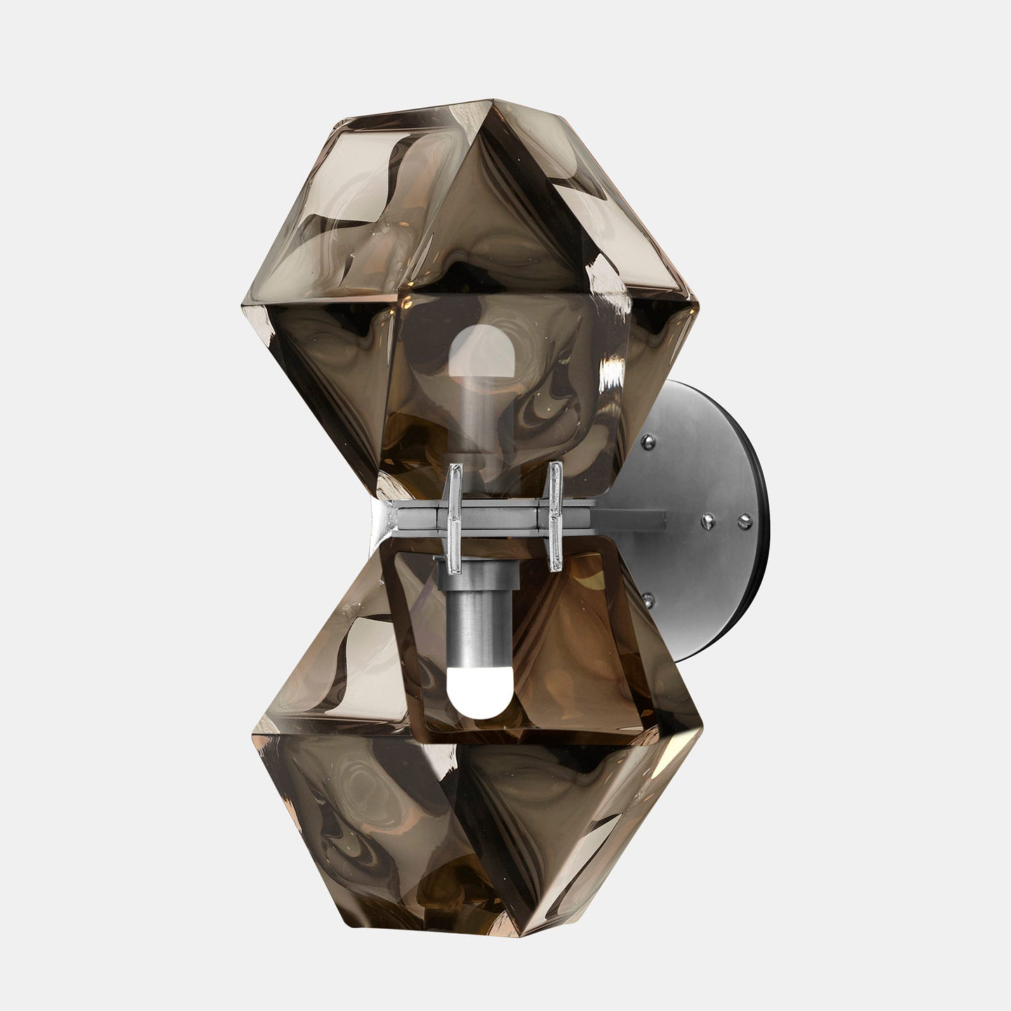 Welles Glass Double Wall Sconce by Gabriel Scott | WLS-SNC-DBL-NKL-SG ...