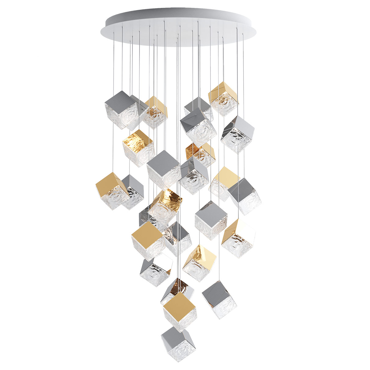 Pyrite Multi Light Pendant by Bomma | PYRITE-CHAND-26-RND-MIX | BOM1105824