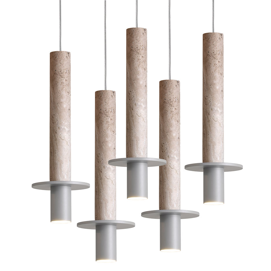 Meta Round Five Light Pendant by David Pompa | PV011-BLx5+RNDWHT ...