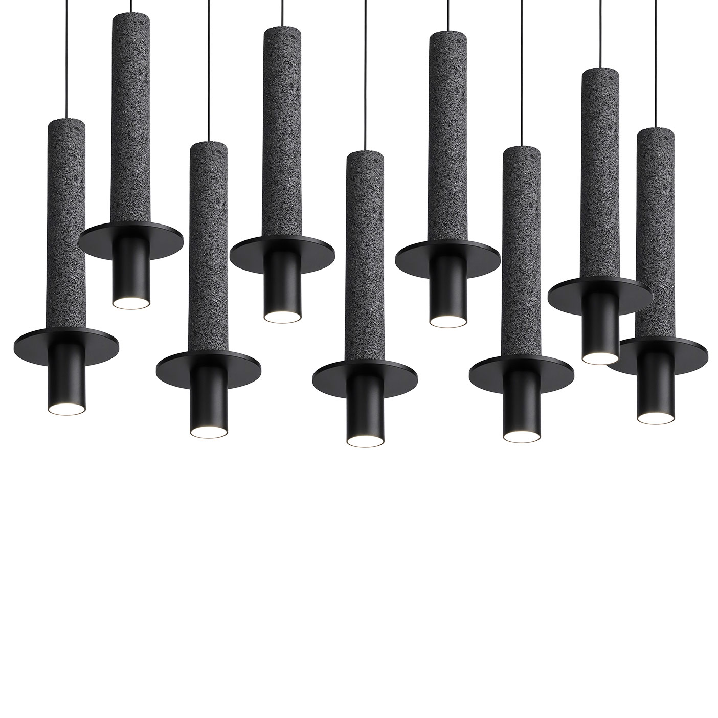 Meta Round Nine Light Pendant by davidpompa | PV011x9+RNDBLK | POM1080381