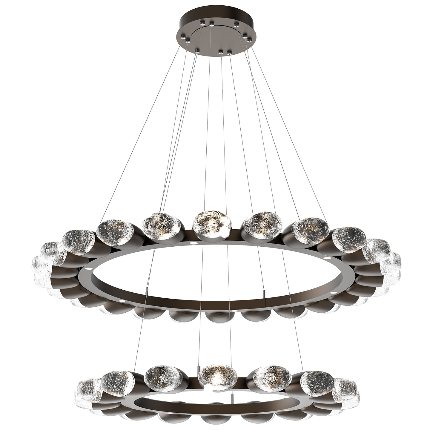 Pebble Tiered Chandelier by Hammerton Studio | CHB0079-2T-FB-PC-CA1-L1 ...