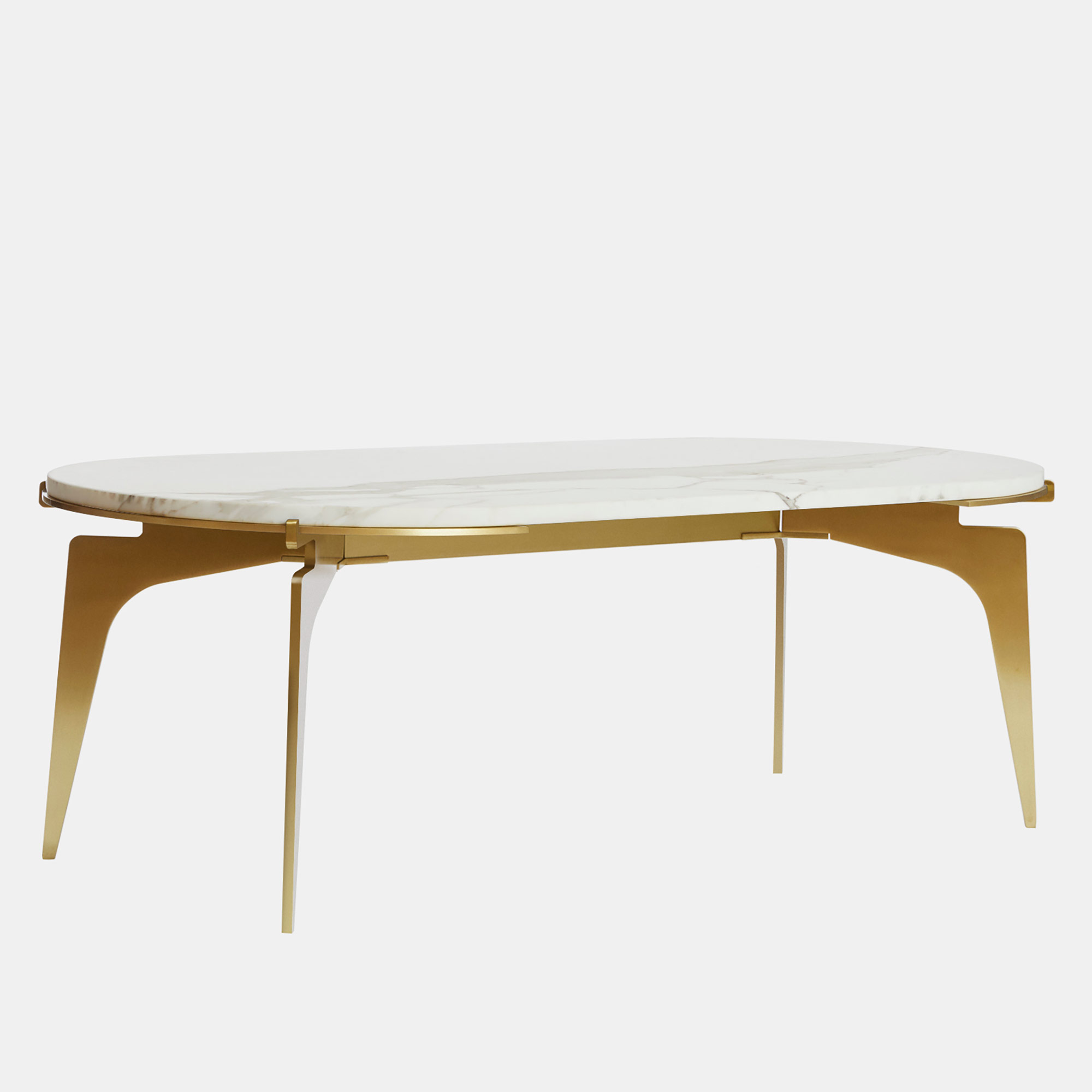 Prong Racetrack Coffee Table by Gabriel Scott | PNG-RT-CT-BRS-WM ...