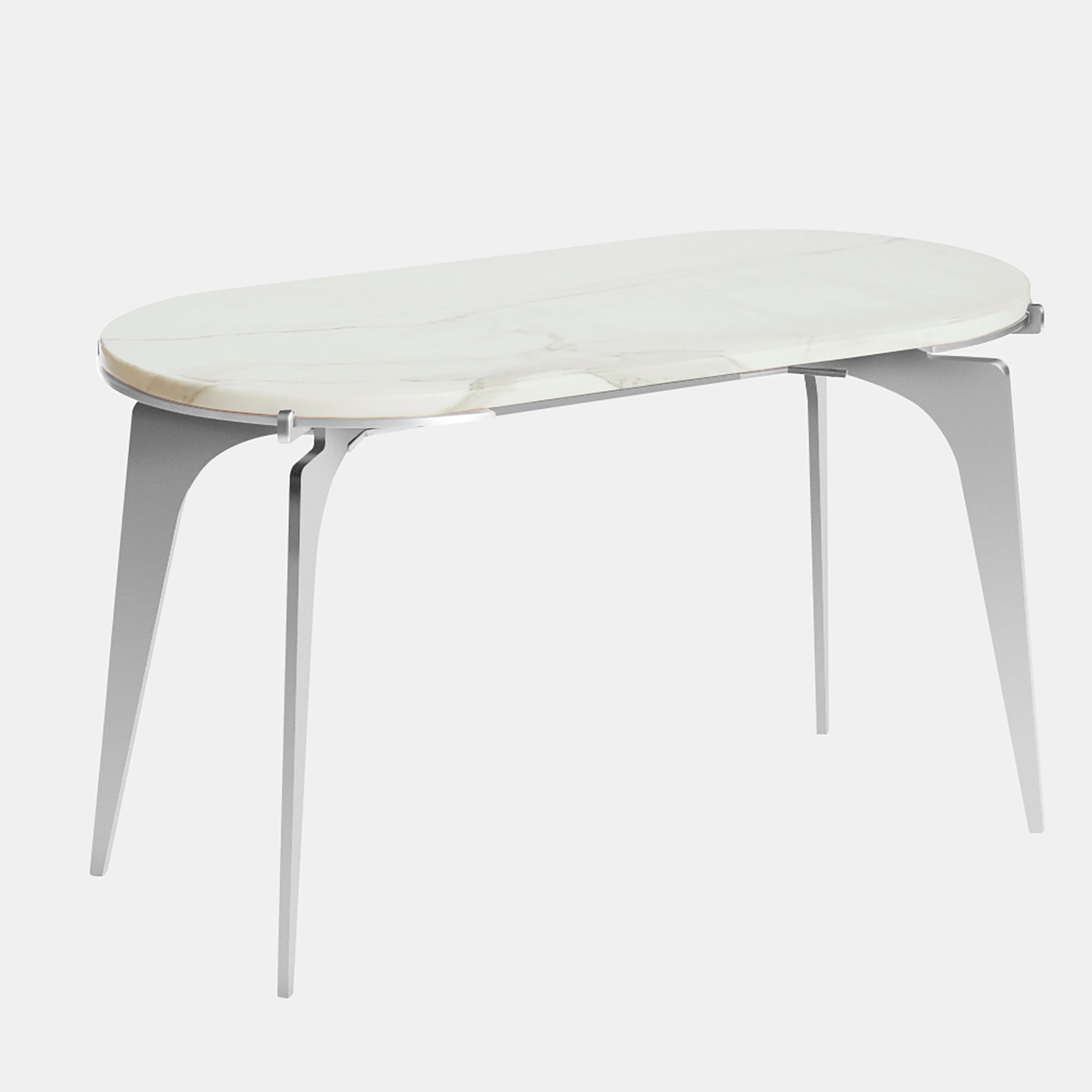 Prong Racetrack Side Table by Gabriel Scott | PNG-RT-ST-NKL-WM | GSC1127242