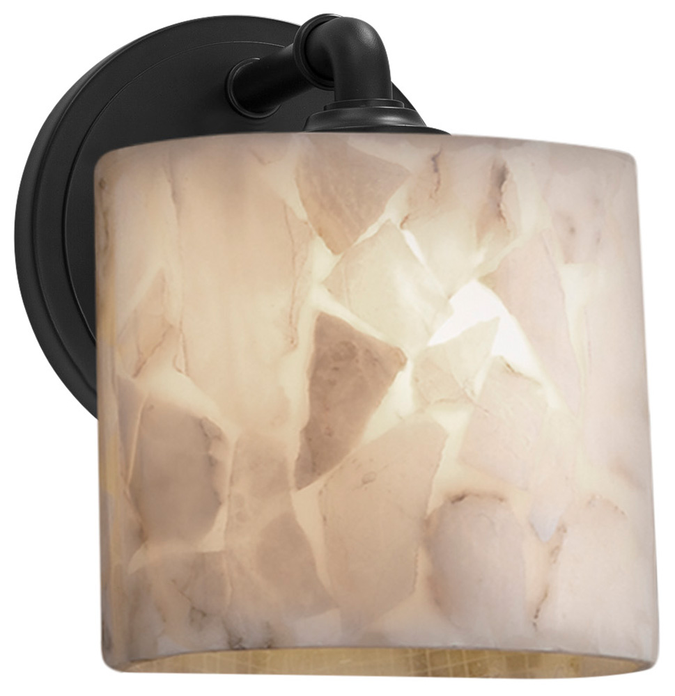 Alabaster Rocks Bronx Wall Sconce by Justice Design | ALR-8467-30-MBLK ...
