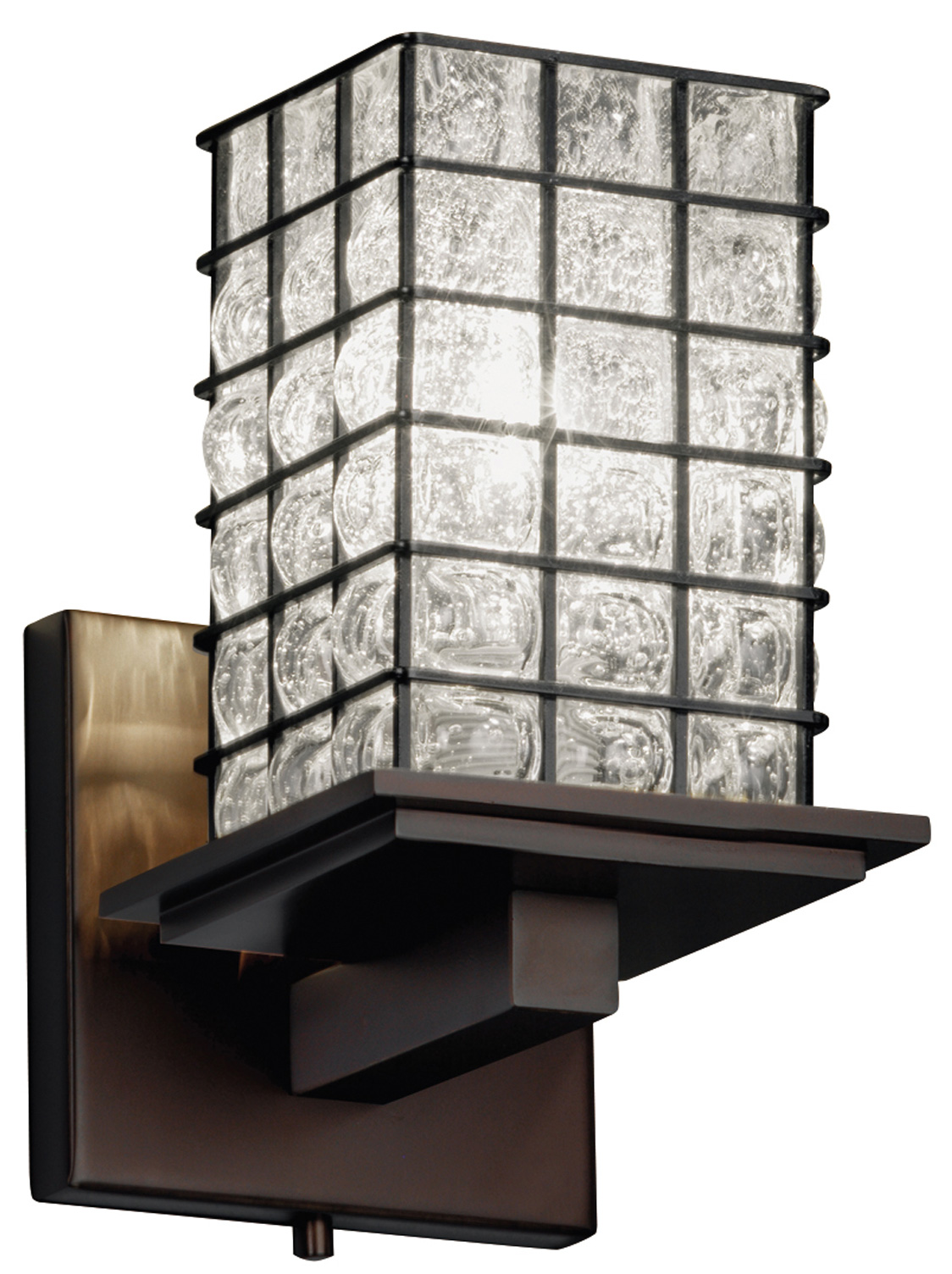 Wire Mesh Montana Wall Sconce by Justice Design | WGL-8671-15-GRCB-DBRZ ...