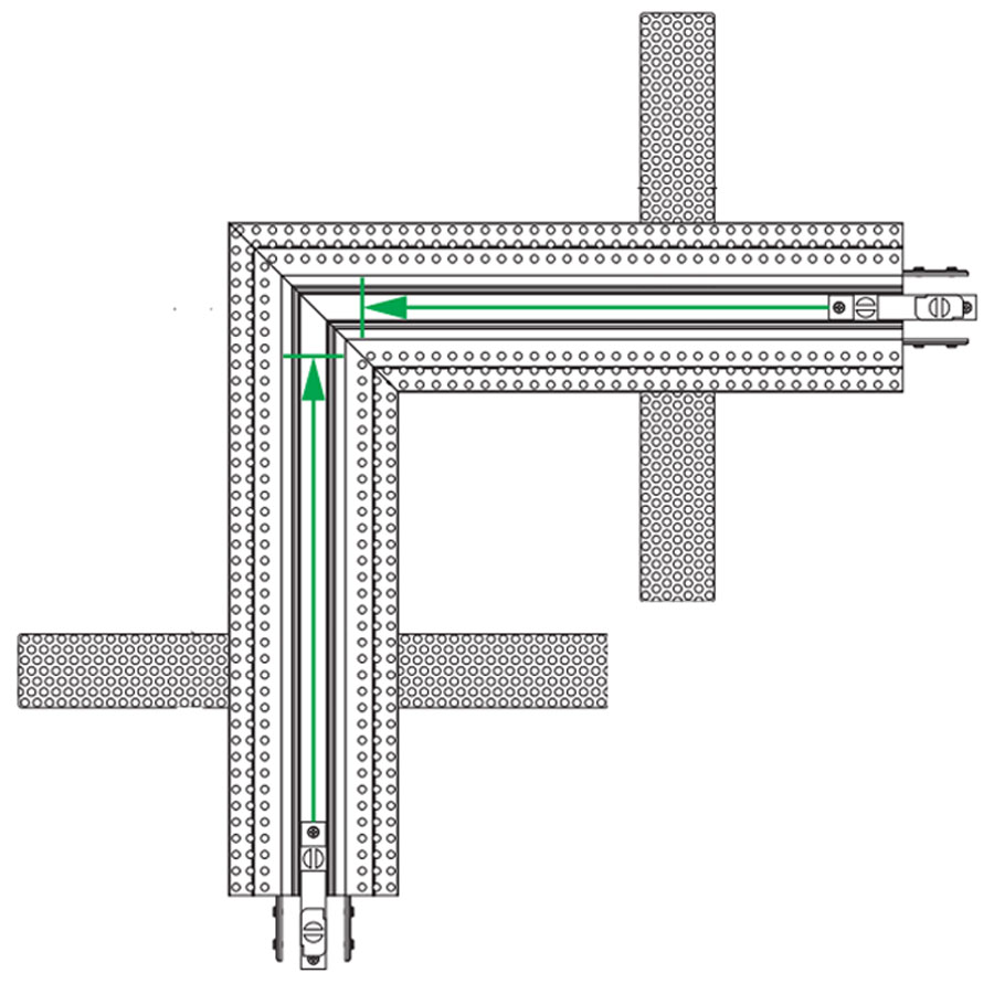 TruTrack Magnetic 2-Circuit Recessed Track L Connector by PureEdge ...