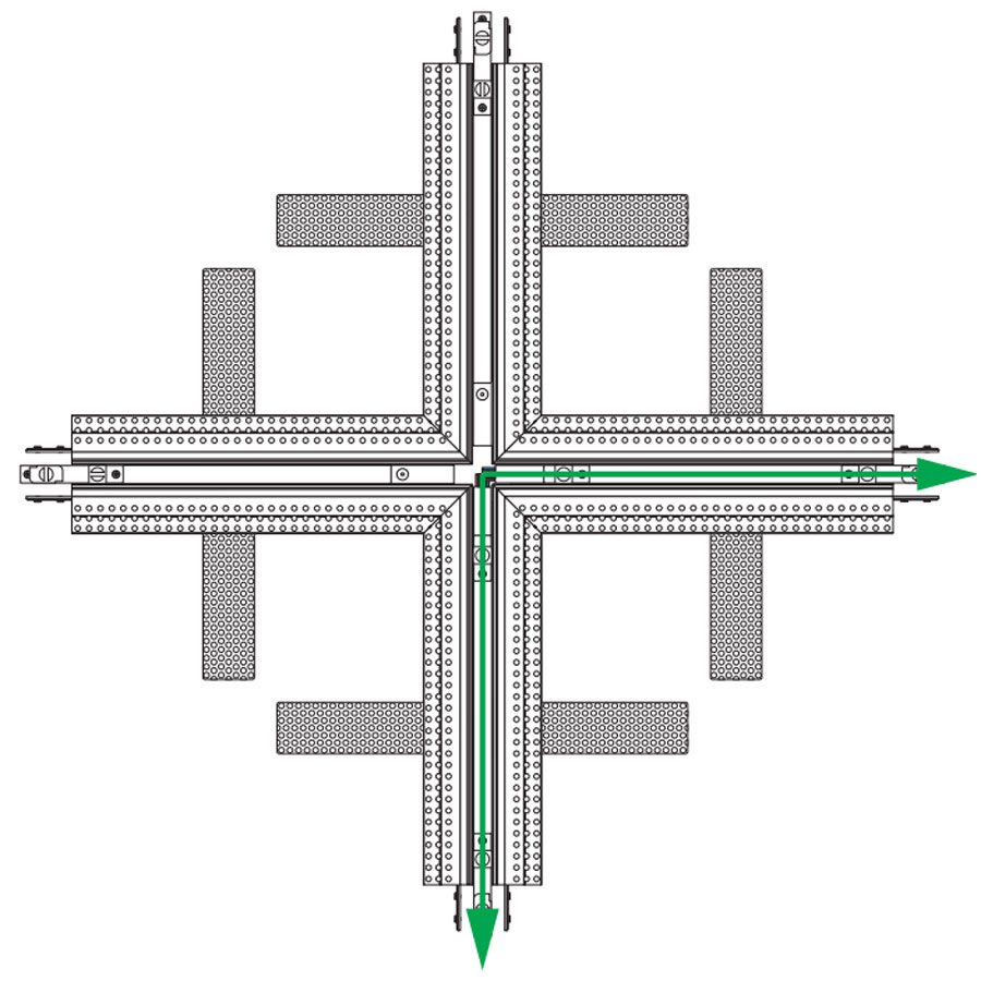 TruTrack Magnetic 2-Circuit Recessed Track X Connector by PureEdge ...