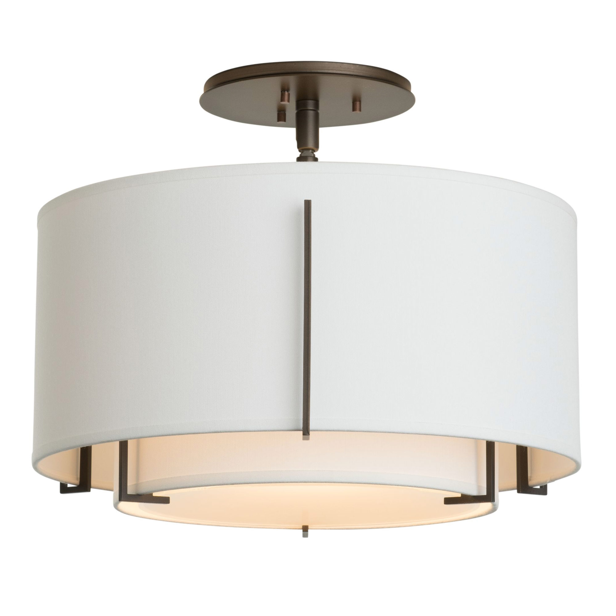 Exos Double Shade Semi Flush Ceiling Light by Hubbardton Forge | 126501 ...