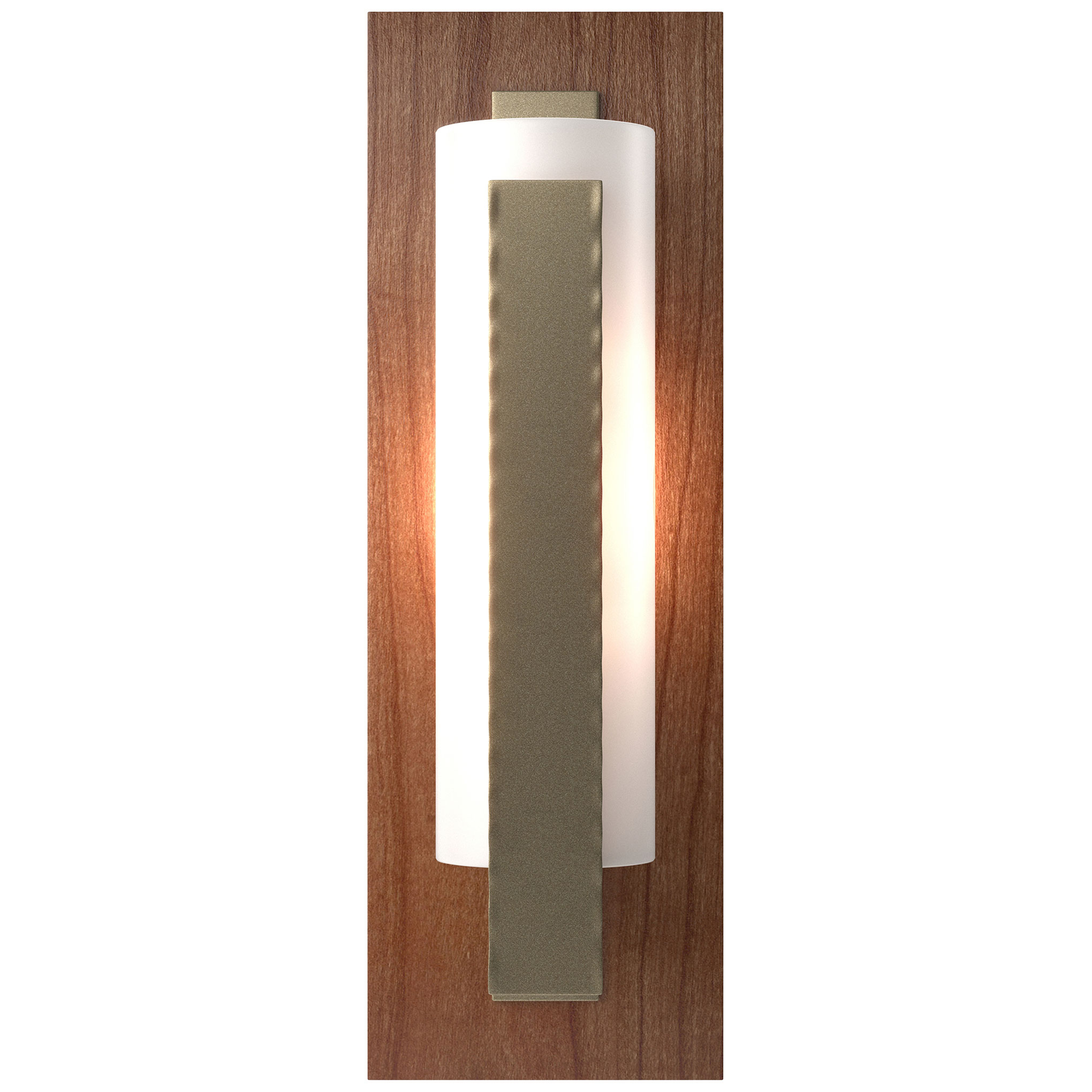 Forged Vertical Bar Wall Sconce w/Decorative Backplate by Hubbardton Forge | 217186-1012 ...