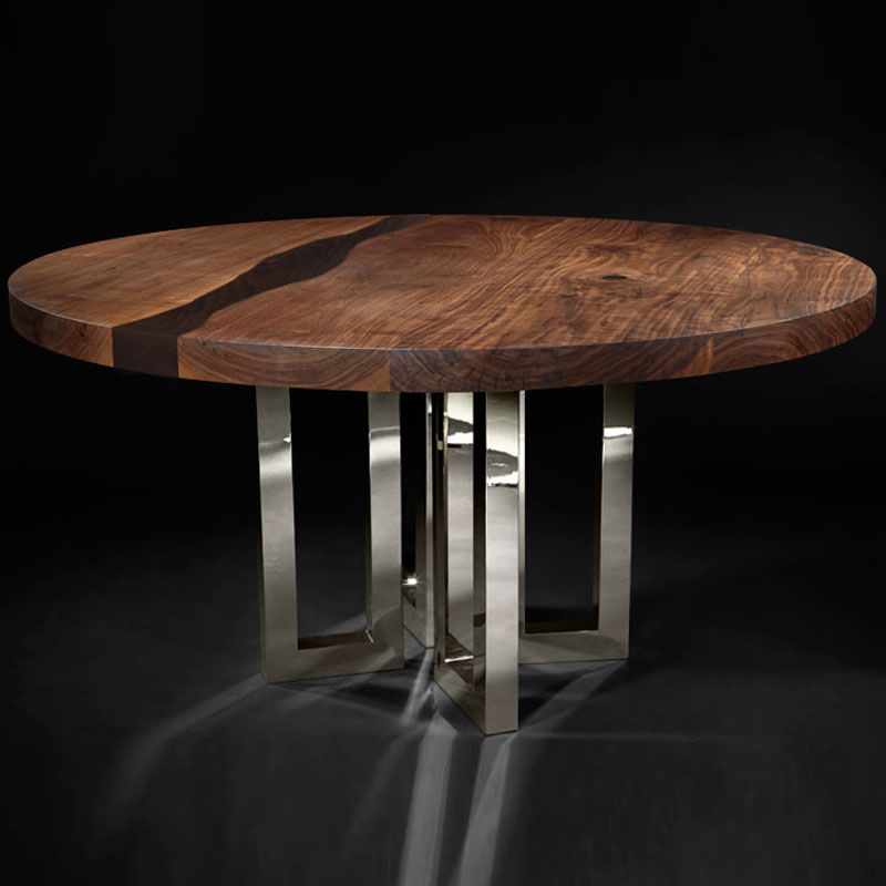 Il Pezzo 6 Round Table by Il Pezzo Mancante | IP6-TABRD150-WAL-WEN-NKL ...