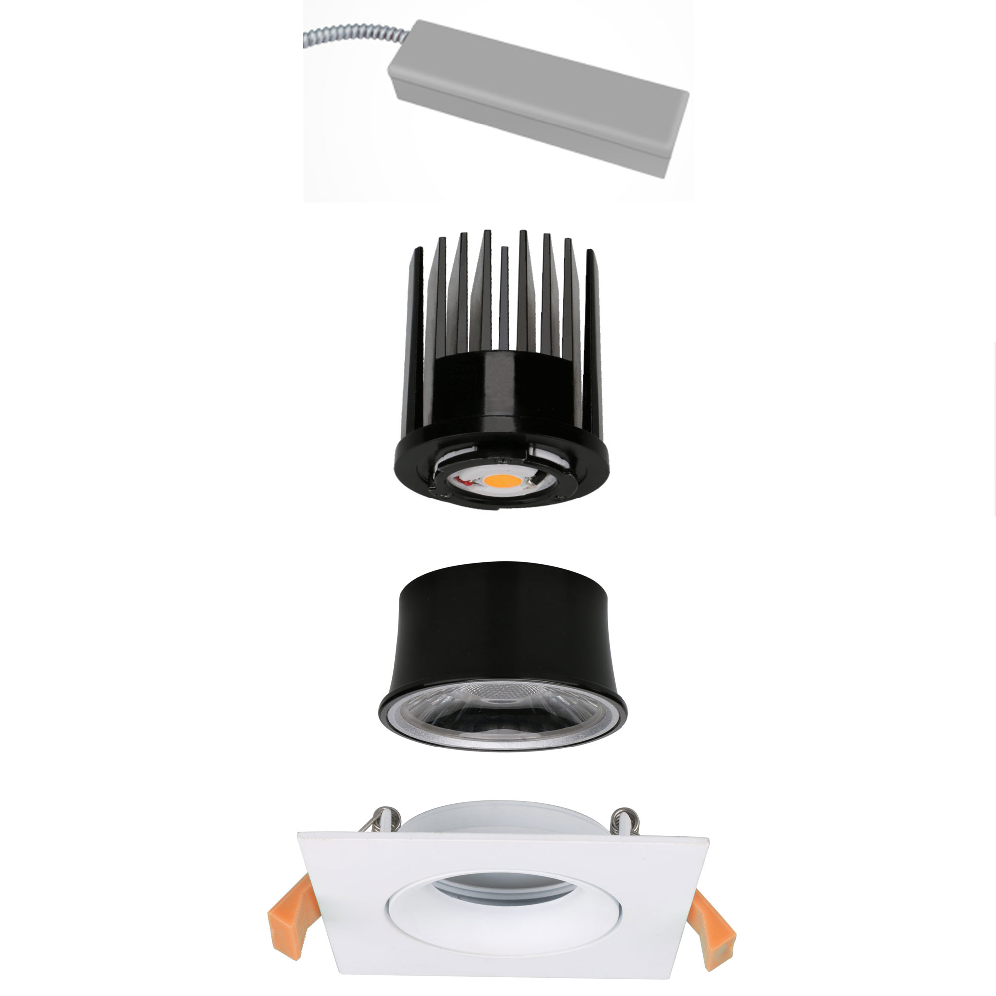 Copa 3IN SQ Remodel Non-IC ADJ Downlight w/ Remote Driver by OKT ...