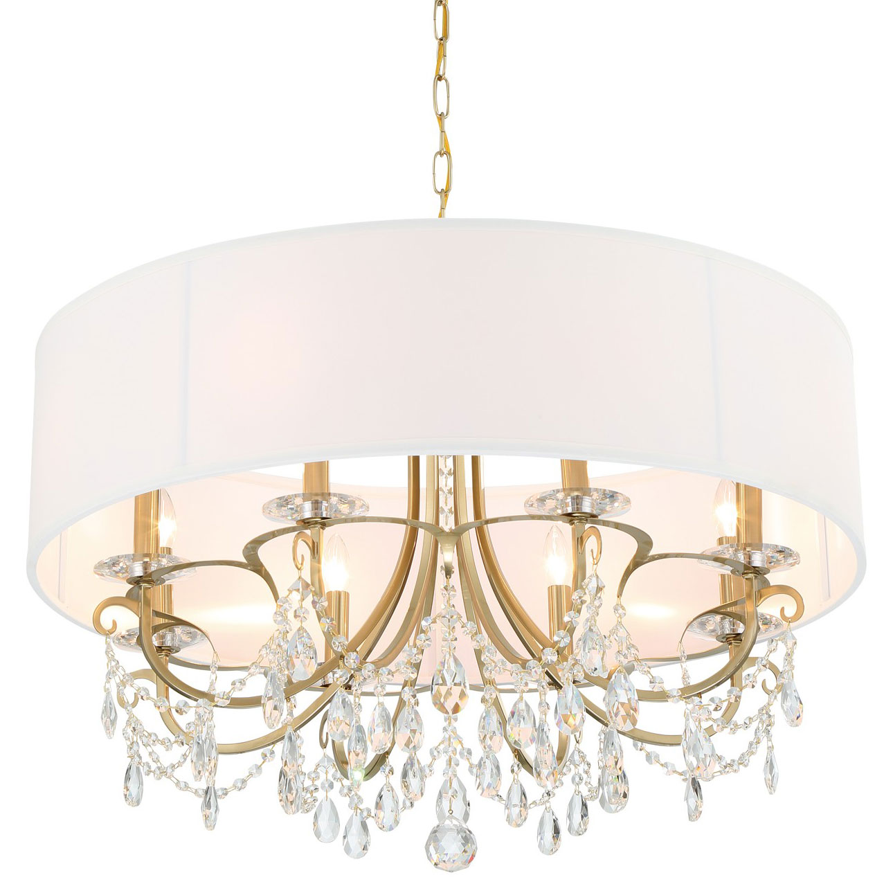 Othello Drum Shade Chandelier by Crystorama | 6628-VG-CL-MWP | CRY1167900