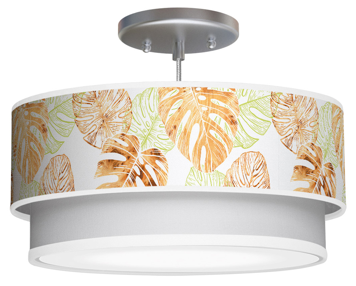 Monstera Double Tiered Pendant by Jef Designs | jdMonsteraGreenLuther20 ...