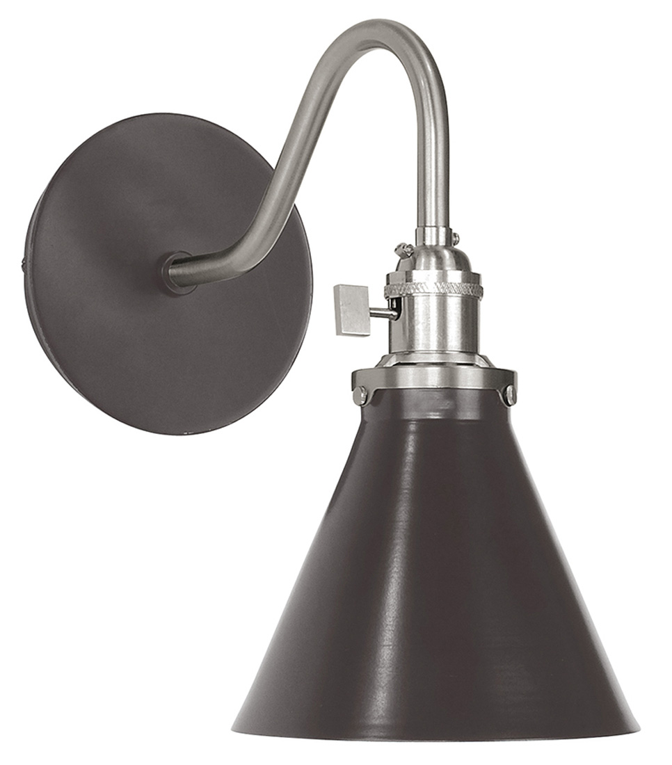 Uno Curved Arm Narrow Cone Wall Sconce by Montclair Light Works ...