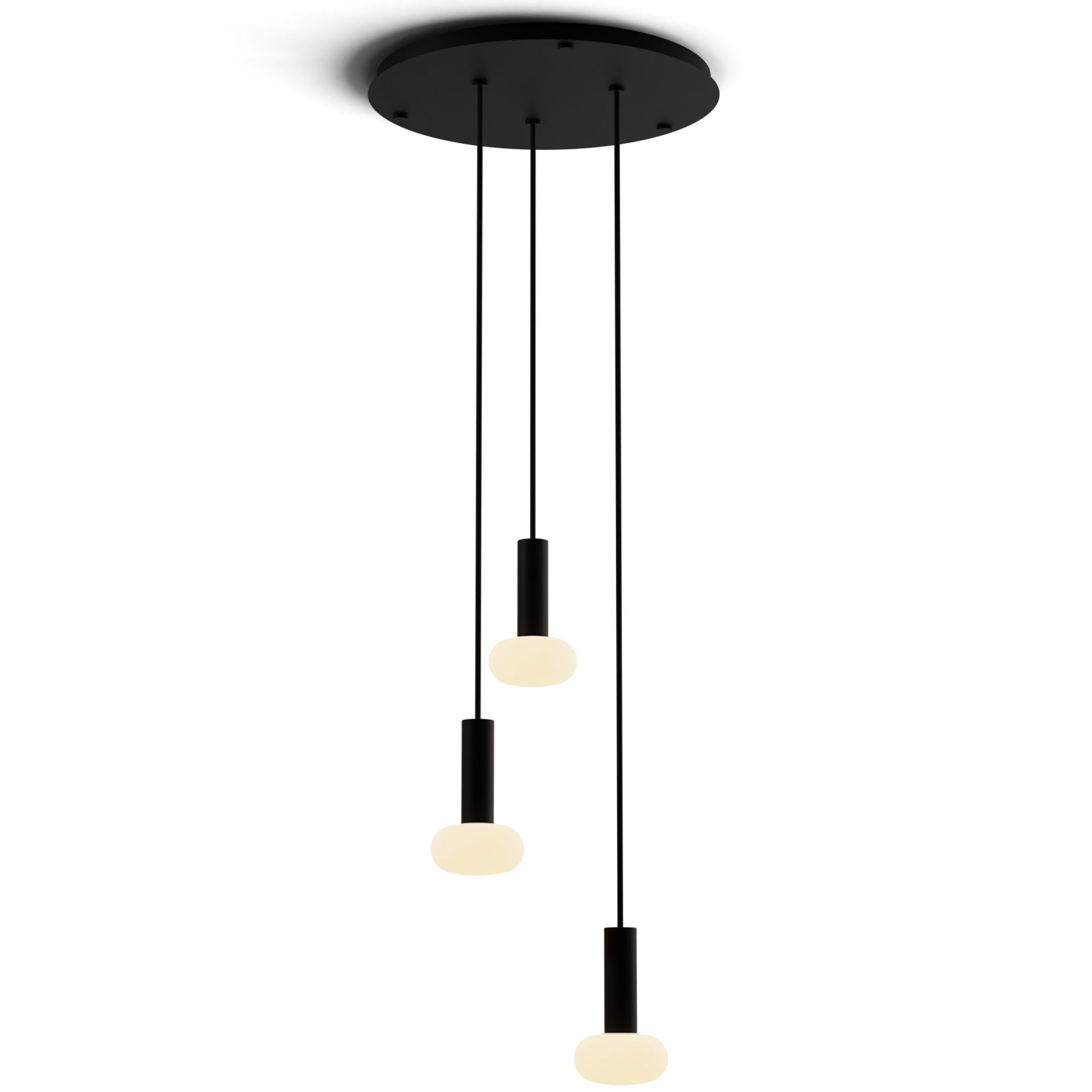 Combi Round Multi-Light Pendant with Glass Ball by Koncept Lighting ...
