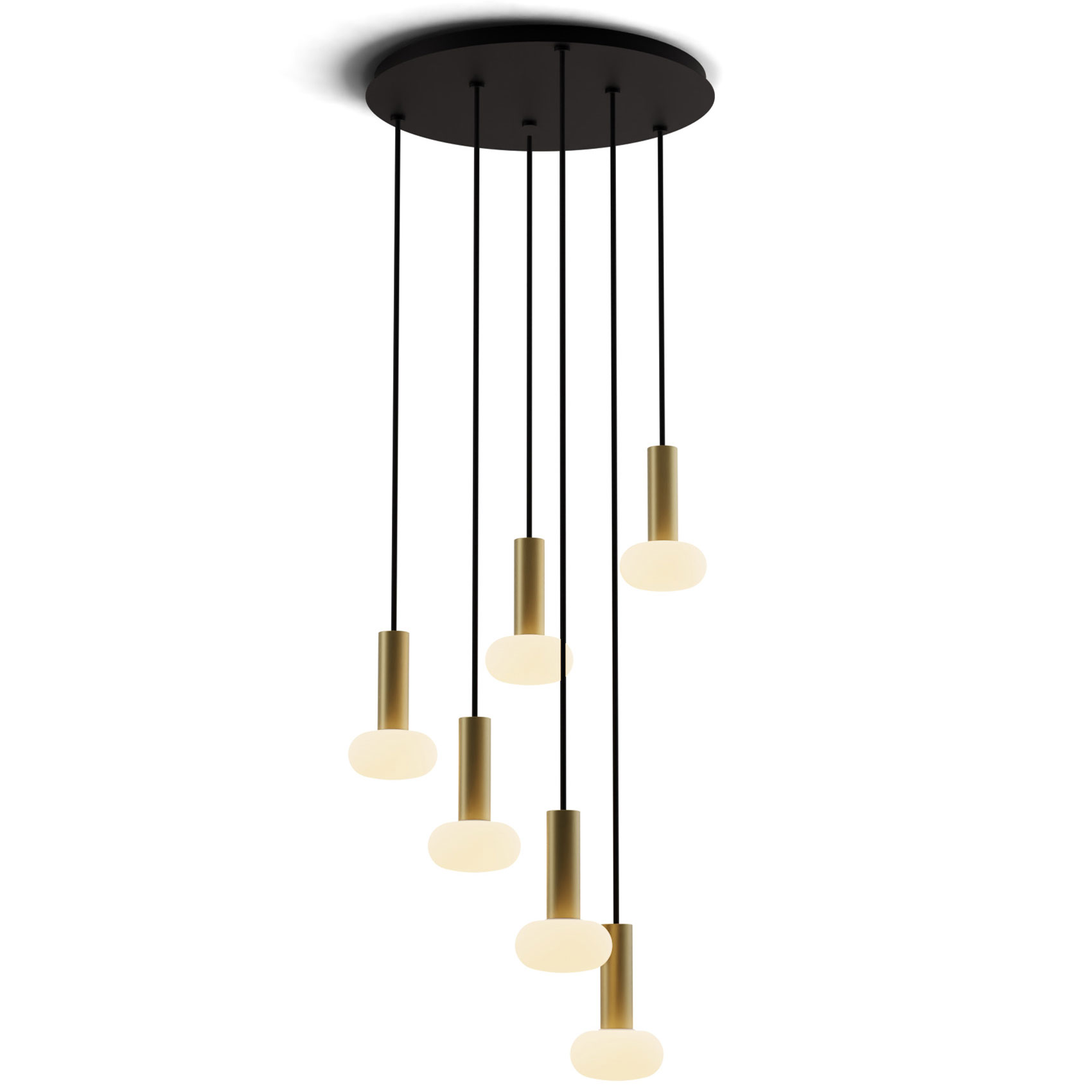 Combi Round Multi-Light Pendant with Glass Ball by Koncept Lighting ...